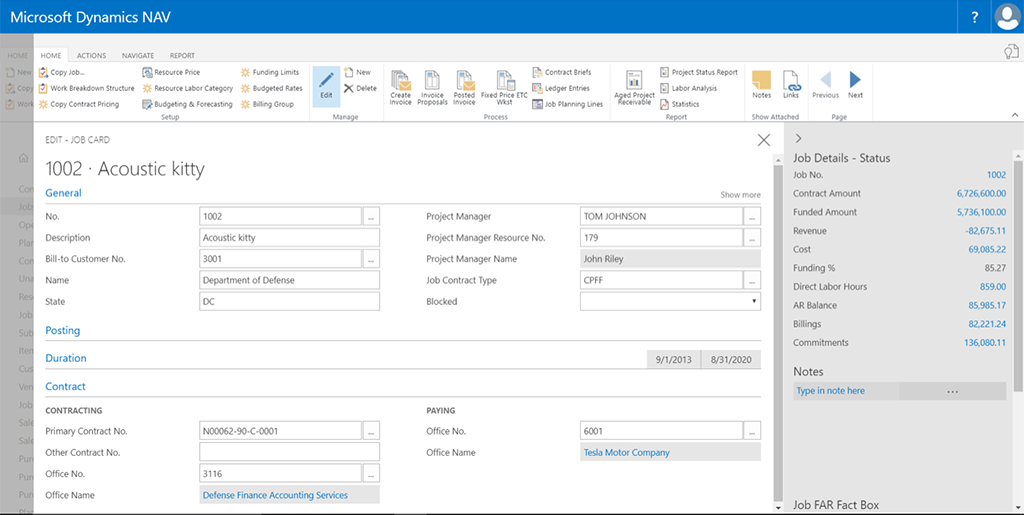 Dynamics 365 Enterprise for Government Contractors